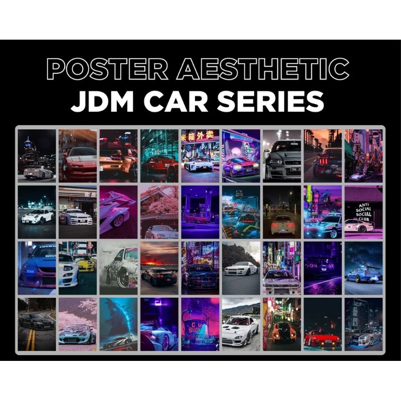 Jual PROMO TERMURAH poster mobil jdm isi 48 pcs free double tape ...