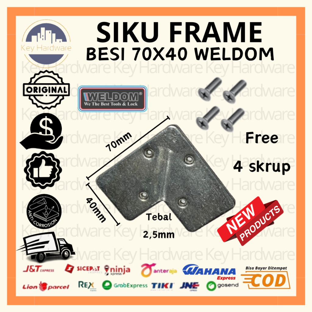 Jual Siku Frame Besi Aluminium Sudut 90 Derajat - WELDOM | Shopee Indonesia