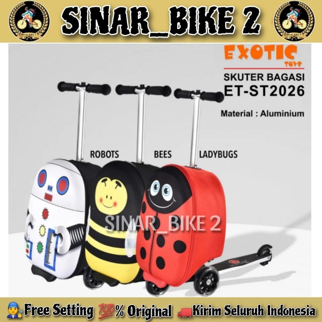 Jual Scooter Anak Roda 3 EXOTIC ET ST 2026 LEBAH Bagasi Skuter Manual ...