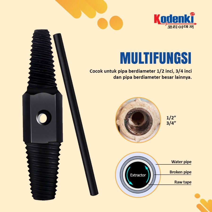 Jual KODENKI Tap Balik Screw Extractor 1/2" 3/4" Tap Baut Patah Screw ...