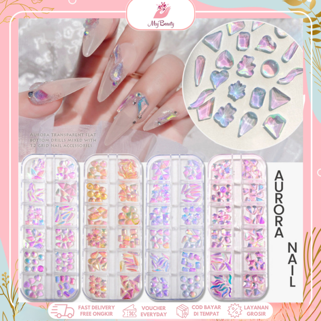 Jual MSY 12set&Bungkusan Hiasan Kuku Bentuk Love/Crystal/Boneka/Bulat/ Mixed Decorations ...