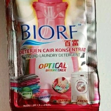 Jual deterjen cair sachet biorf (10 sachet pink) | Shopee Indonesia