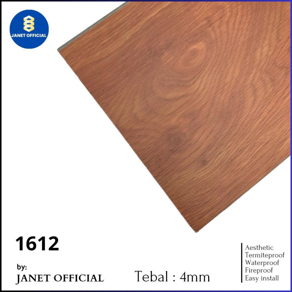 Jual SPC LANTAI Wood Flooring 4mm Parket Parkit Parquet Klik 1220mm X 180mm JANET OFFICIAL ...