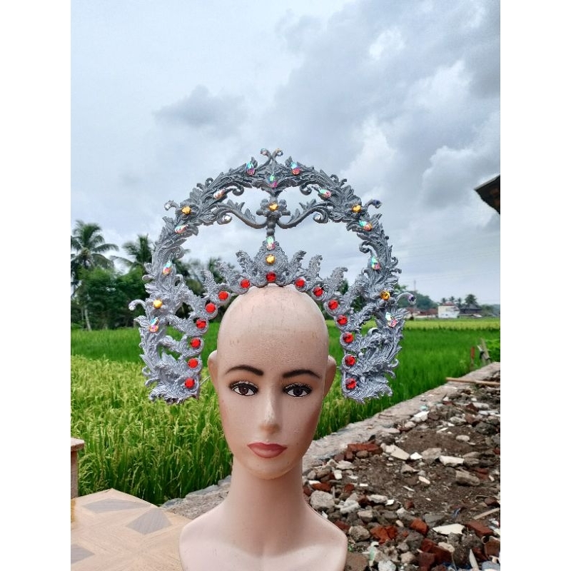 Jual aksesoris tari/siger tari silver/mahkota tari/mahkota karnaval ...