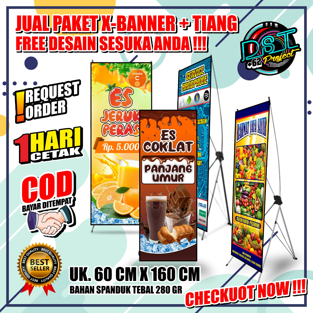 Jual PAKET STAND Termasuk BANNER (Bebas Request Tema) + TIANG X-Banner ...