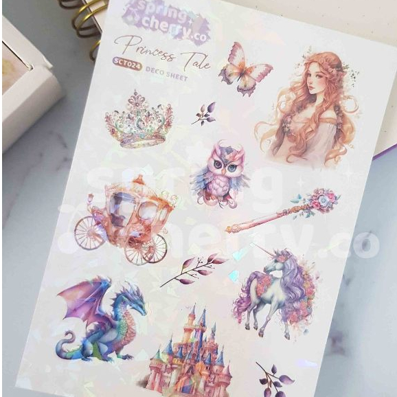 Jual PRINCESS TALE sticker deco sheet [SPRINGCHERRY] A6 journaling ...
