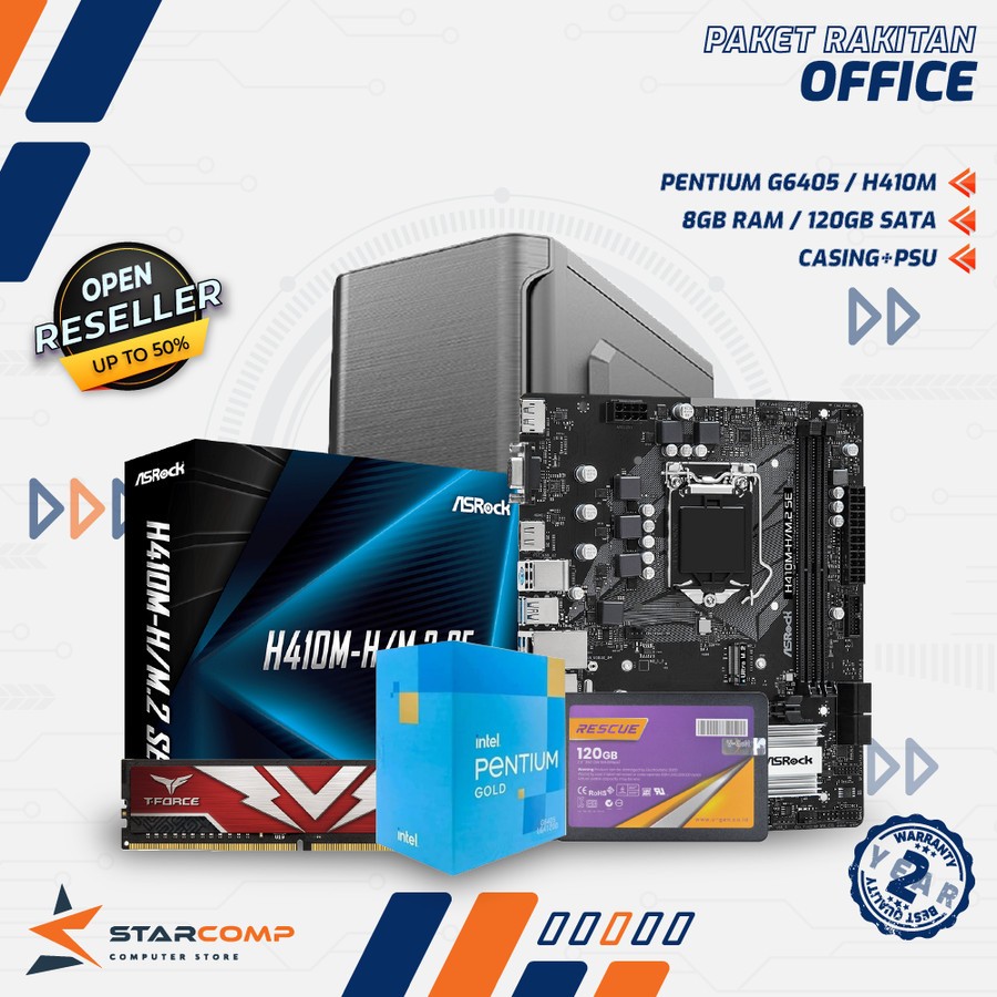 Jual PAKET PC RAKITAN PENTIUM G6405 H410M 8GB RAM 120GB SSD OFFICE ...