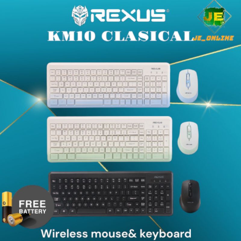 Jual REXUS KM10 combo mouse keyboard wireless Rexus KM 10 | Shopee ...