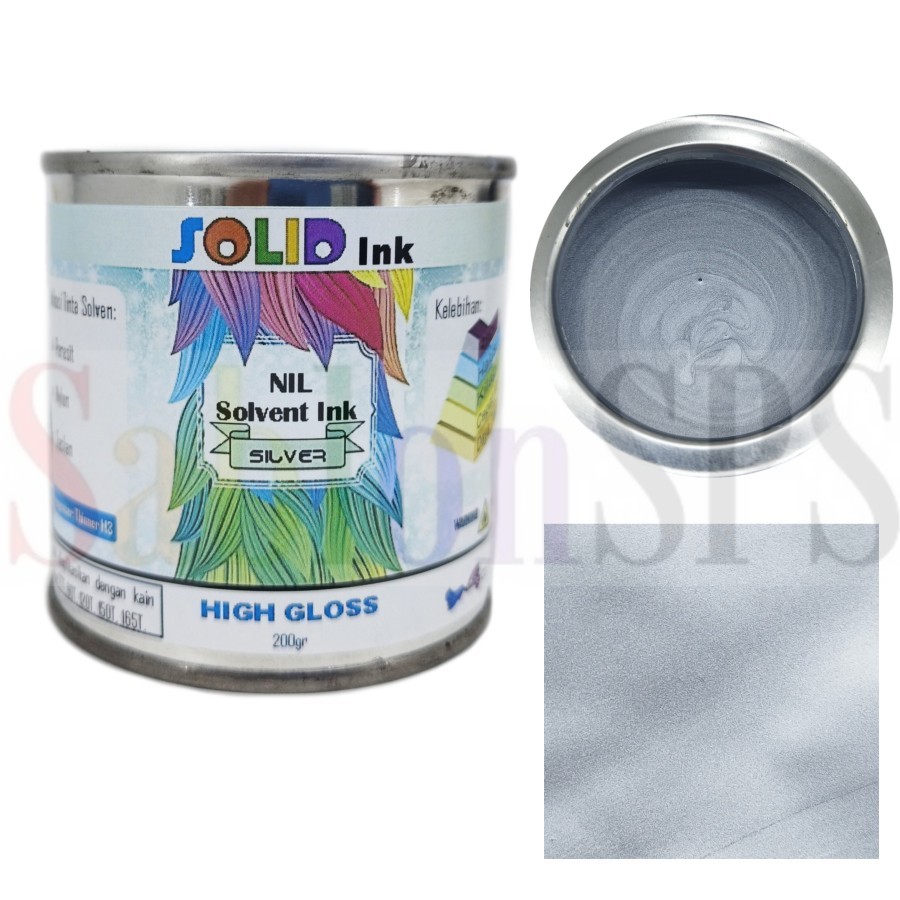 Jual TINTA SABLON NIL SILVER PARASIT / NILON / TASLAN 200GR | Shopee ...