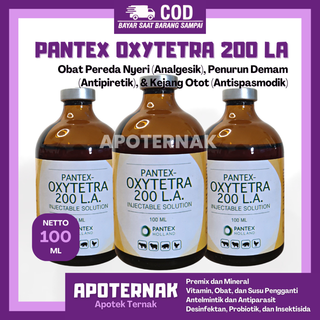 Jual PANTEX OXYTETRA 200 LA - Obat Antibiotik Pencernaan & Pernafasan ...