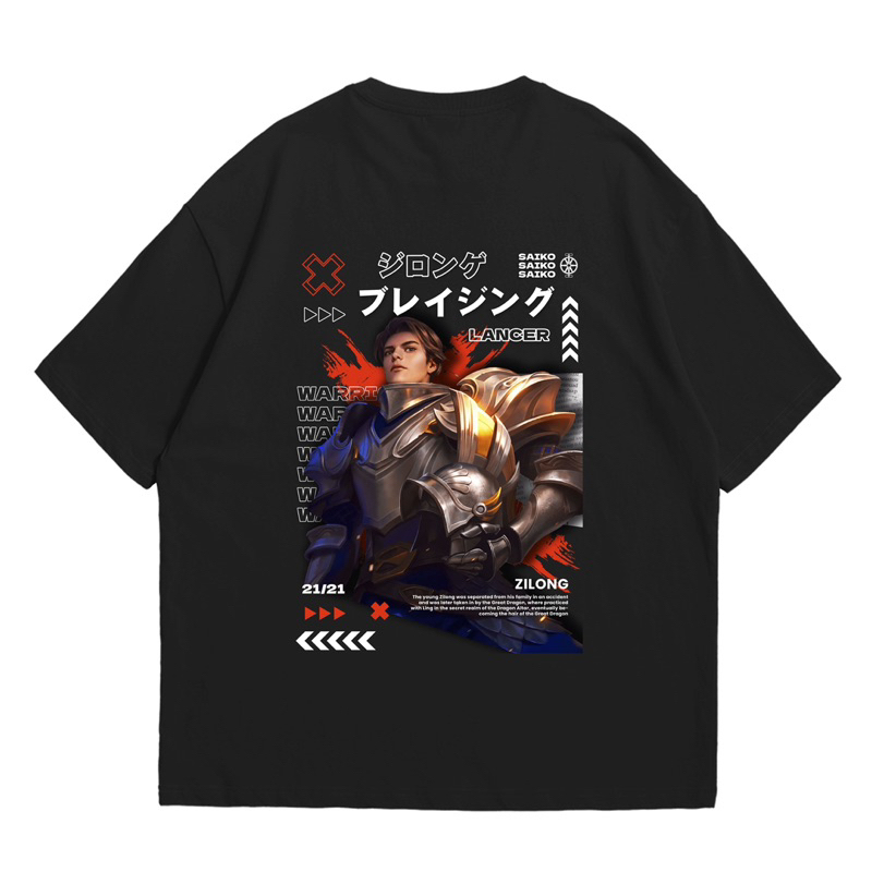 Jual T-SHIRT/KAOS OVERSIZE MLBB MOBILE LEGENDS ZILONG | Shopee Indonesia