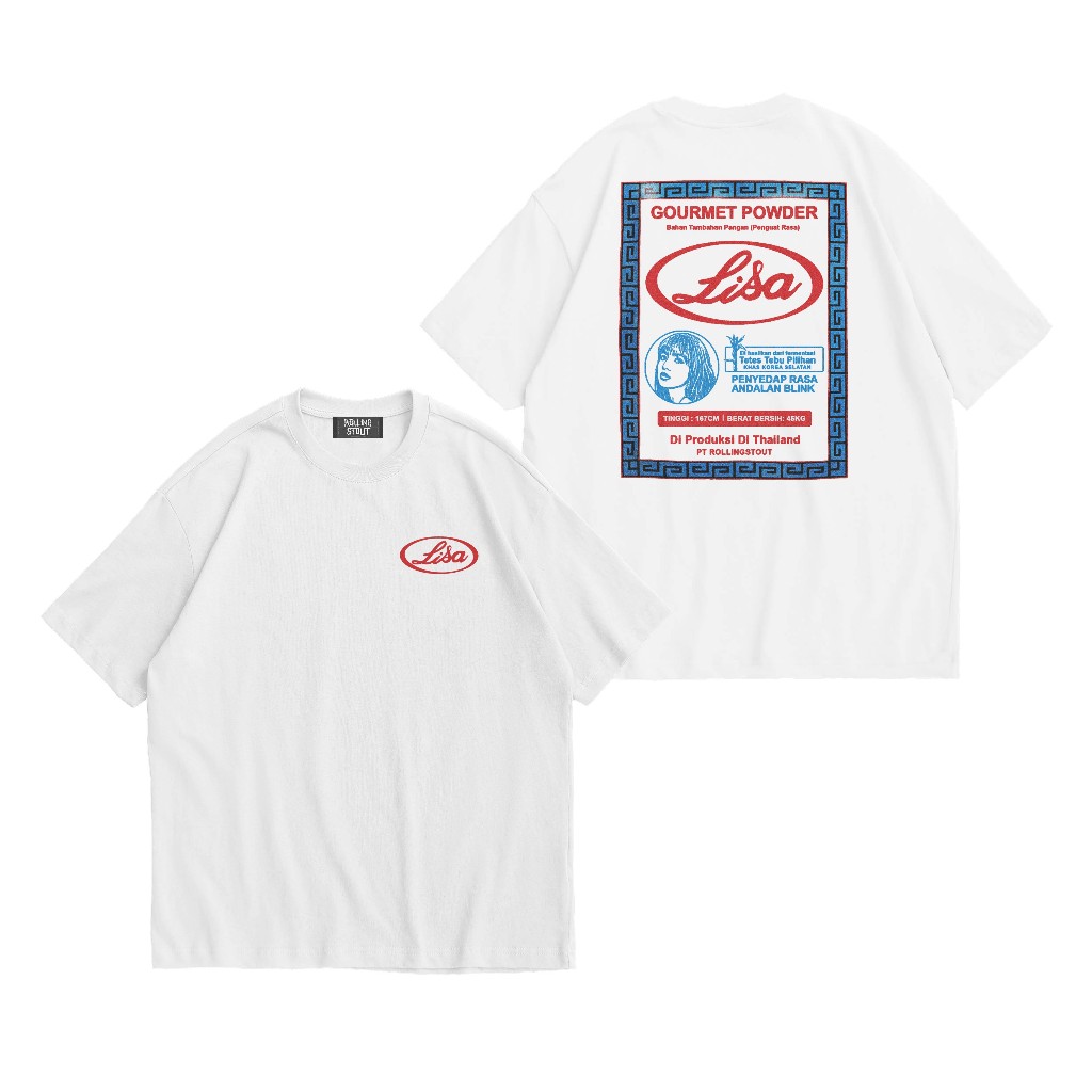 Jual Rollingstout - Rose Brand White Short Tee | BAJU MUSIK METAL ROCK | Shopee Indonesia