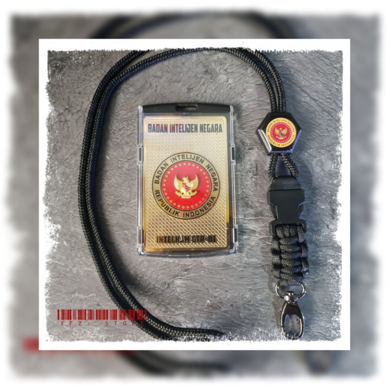 Jual tactical id card lencana plat set lanyard holder custom logo TNI ...