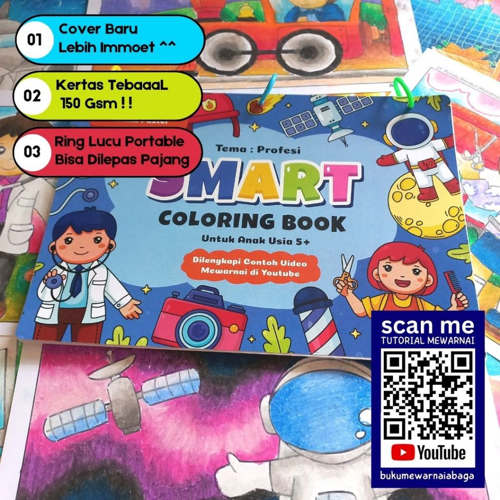 Jual Smart Coloring Book Profesi/ Buku Mewarnai Anak TK SD/ Belajar ...