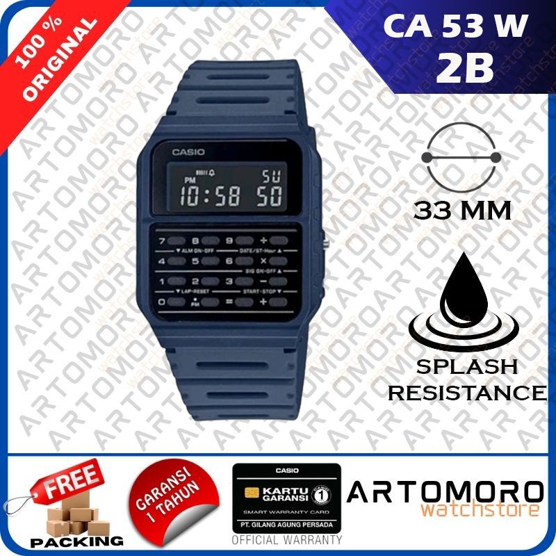 Jual Casio Vintage Original CA-53WF-2B / CA53WF 2B Warna Navy Jam ...