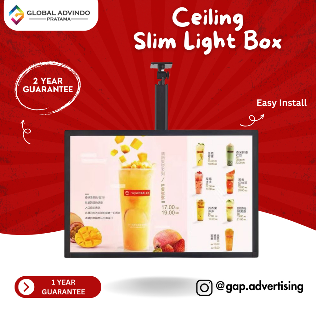 Jual Ceiling light box 40 x 50 / neon box menu / slim light box ...