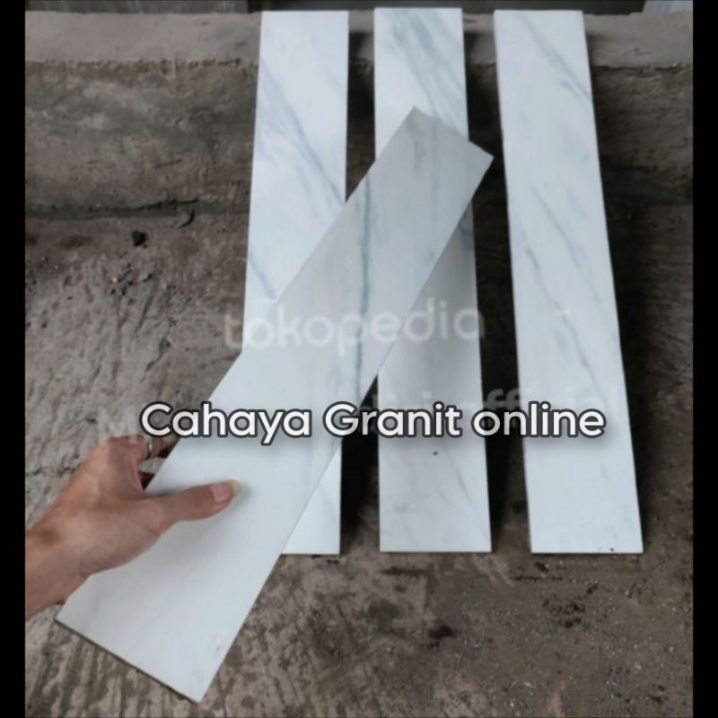 Jual Granit list plint ukuran 10x60 cm putih motif Matera white ...