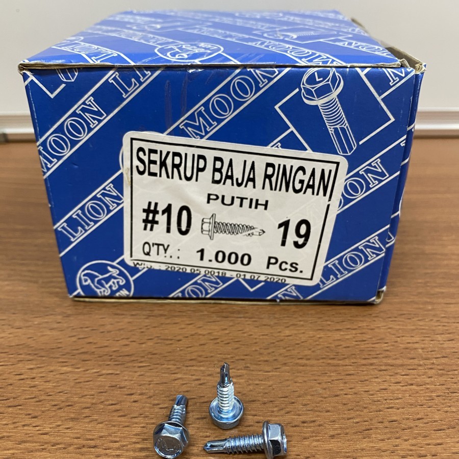 Jual Sekrup Skrup Baja Ringan 10 x 19 Moon Lion / Baut Baja Ringan (1 Dos = 1.000 pcs) | Shopee ...