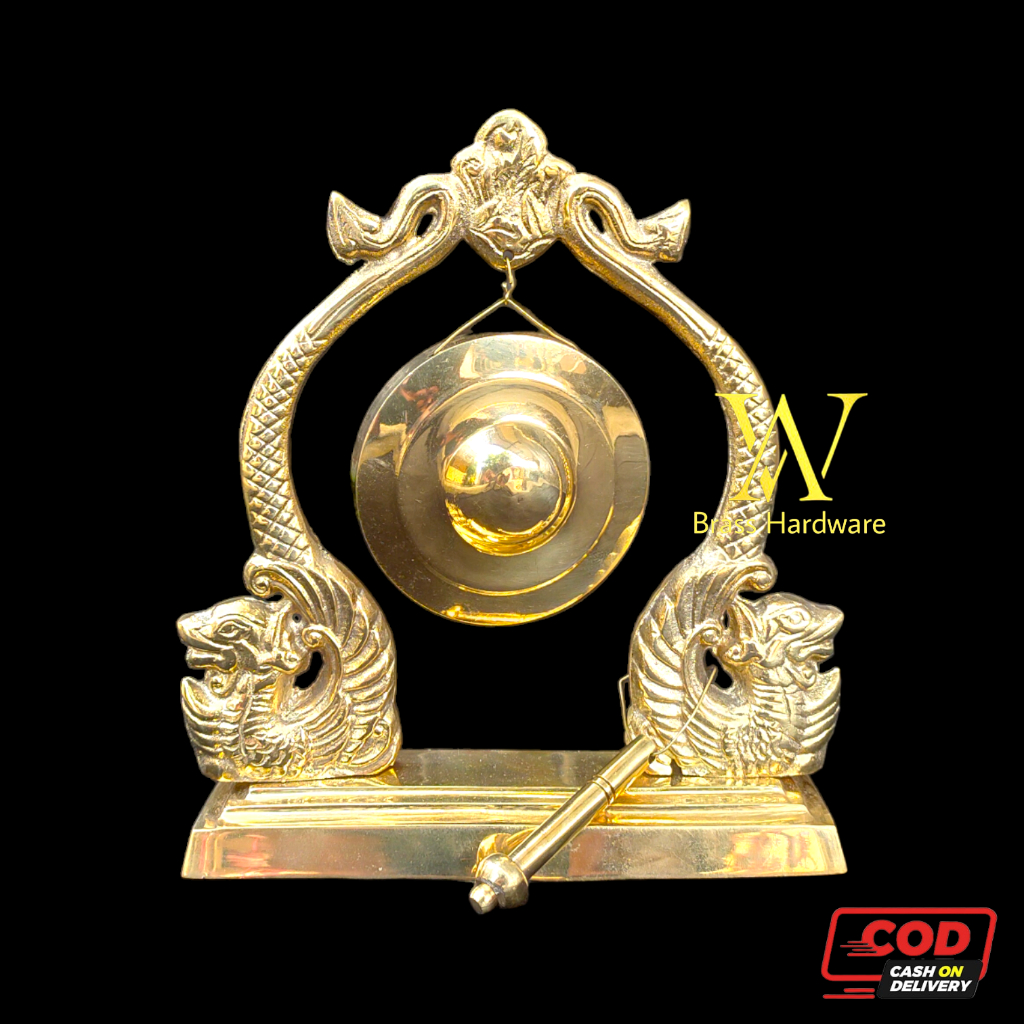 Jual Miniatur Gong Naga Cantuk Kuningan Warna Kuning Ukuran XL 1 Pcs ...