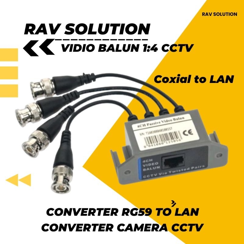 Jual VIDIO BALUN CCTV 1:4 / CONVERTER RG59 TO LAN | Shopee Indonesia