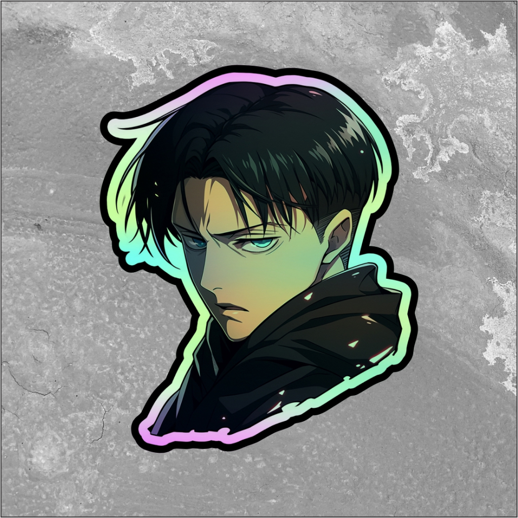 Jual Sticker Anime Attack On Titan Levi Ackerman Hologram 7cm | Shopee ...