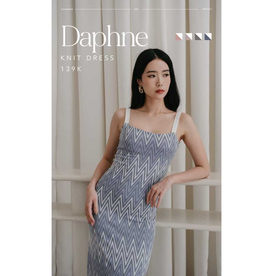 Jual Daphne Knit Dress -- Ocha Wear | Premium Korean Knit Pattern ...