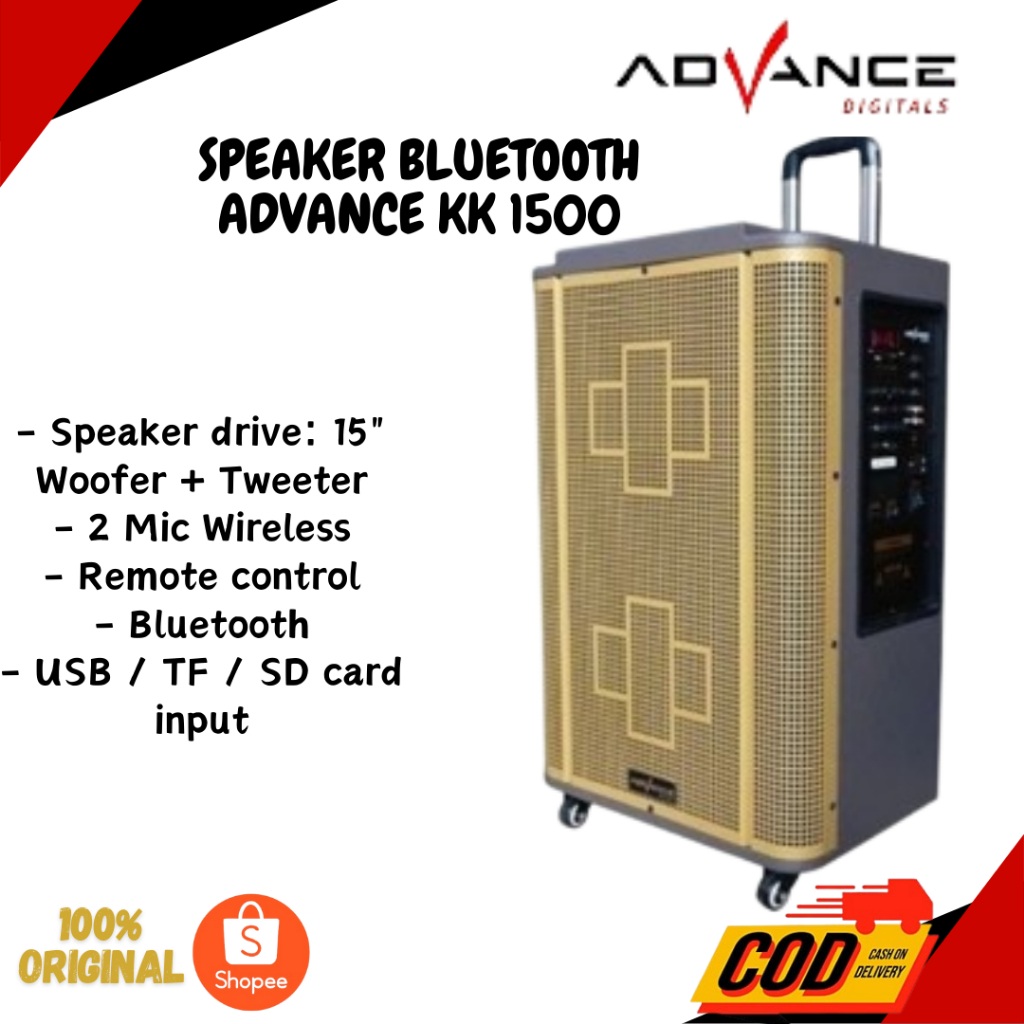 Jual SPEAKER BLUETOOTH ADVANCE KK 1500 - 15 inch Mic 2Pcs | Shopee ...