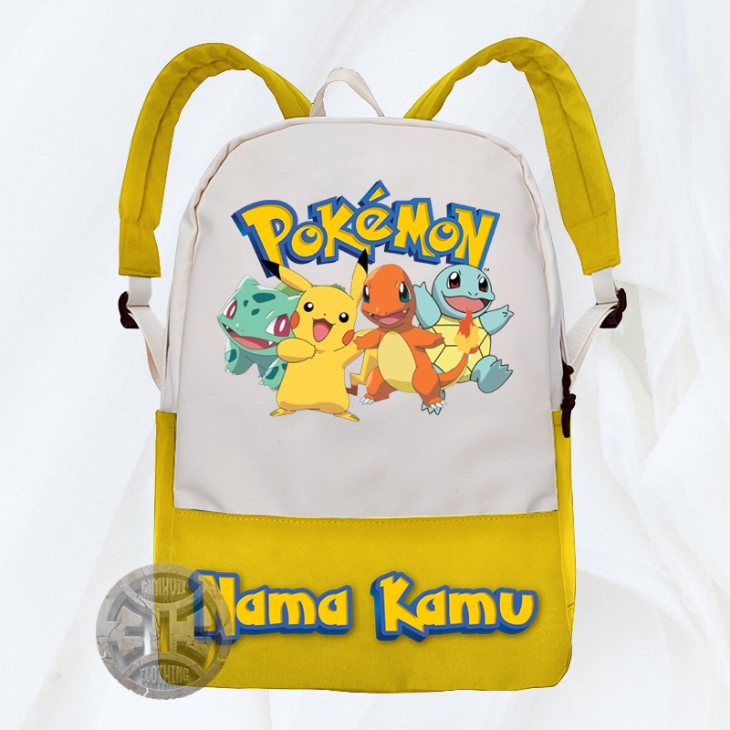 Jual Tas Anak Pokemon Pikachu Tas Sekolah Anak Pokemon Custom Nama ...