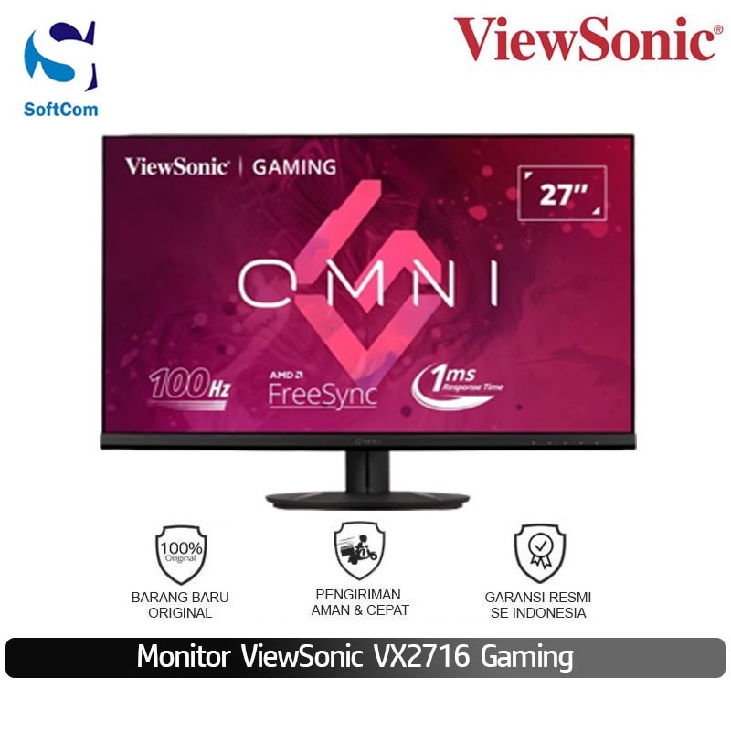 Jual Monitor Gaming Viewsonic VX2716 (27" FHD IPS/100Hz/1ms/FreeSync ...