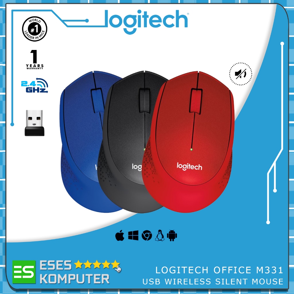 Jual Mouse Logitech M331 Wireless Silent Click for PC Windows Mac ...