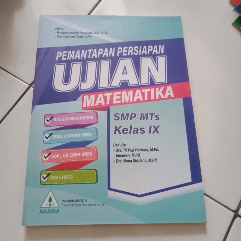 Jual Buku Pemantapan Persiapan Ujian Matematika Kelas 9 Smp Mts