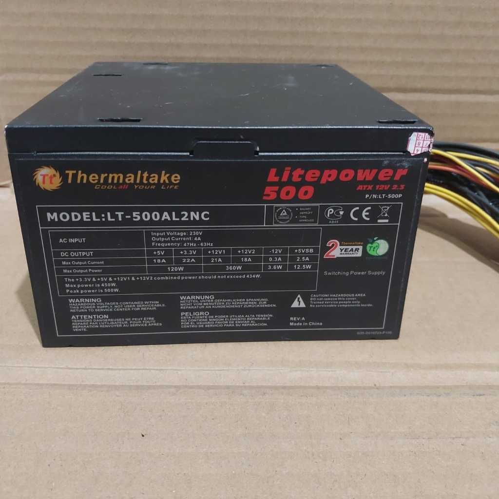 Jual power supply PSU pure 500 Watt murah Thermaltake 500W 2x vga pin 6+2 | Shopee Indonesia