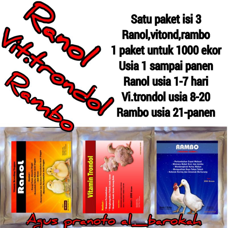 Jual RANOL -VIT.TRONDOL-RAMBO #vitamin ranol,#vitamin trondol#vitamin ...