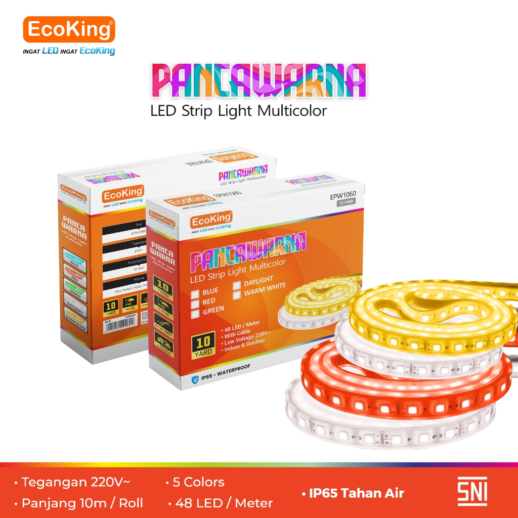 Jual EcoKing LED Strip Light Multicolor Pancawarna Lampu Hias Indoor ...