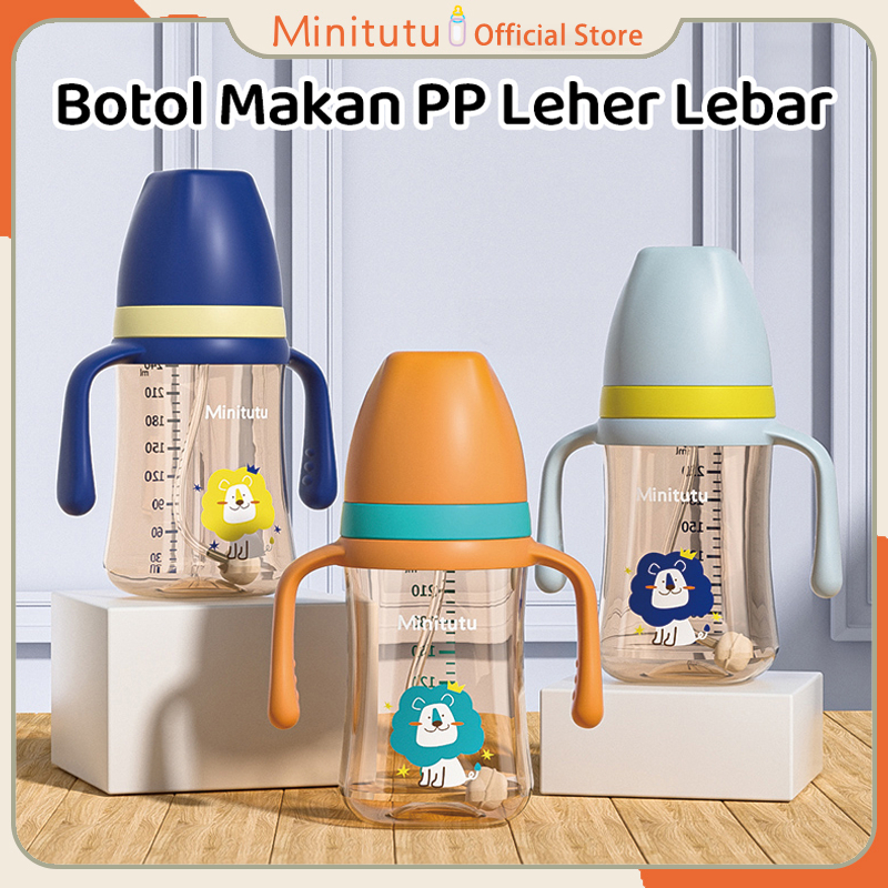 Jual Minitutu Botol Susu Seri Singa 3 in 1 Set PP Material 240ml/300ml cocok untuk bayi mulai ...