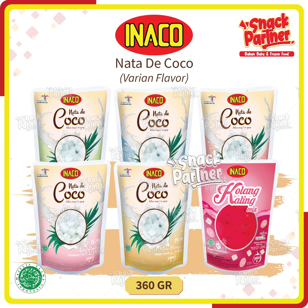 Jual INACO - NATA DE COCO 360 GR / POUCH KECIL - CocoPandan Coco Pandan Vanilla Vanila Kolang ...