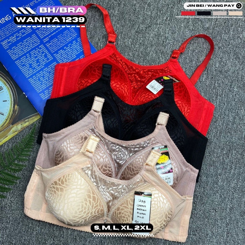 Jual BRA / BH WANITA 1239 TIDAK ADA KAWAT BUSA SEDANG SIZE 40-46 ...