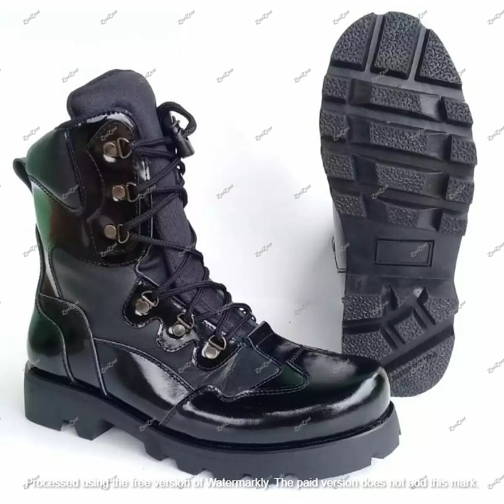 Jual SEPATU ZIMZAM PDH PDL SPIDER BOOTS SAFETY RADIAL UJUNG BESI KULIT ...