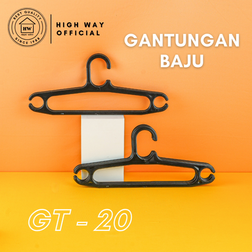 Jual HIGH WAY - Gantungan Baju Plastik Hitam GT-20 (1 Lusin ) Hanger ...