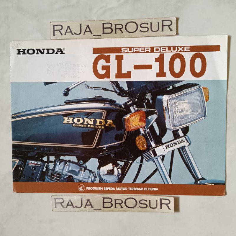 Jual Poster brosur katalog leaflet jadul lawas Honda GL 100 GL100 1985 | Shopee Indonesia