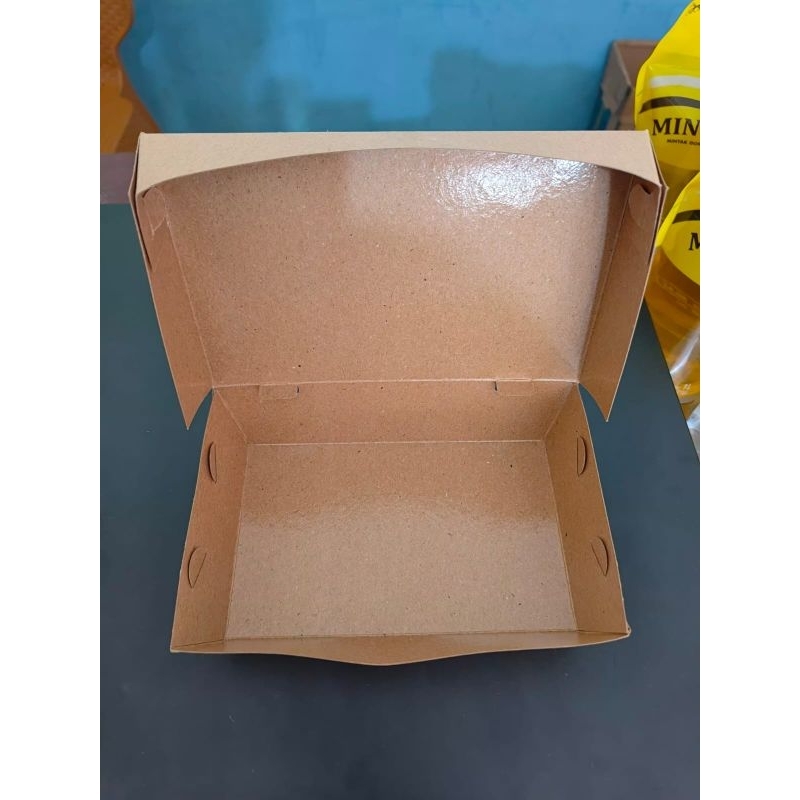 Jual Paper Lunch Box Kraft Ukuran M full Laminasi / kertas makan ...