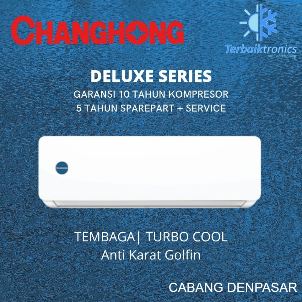 Jual AC Changhong 1/2 PK R32 Turbo Deluxe Gold Fin CSC5NVB / 5NVB ...