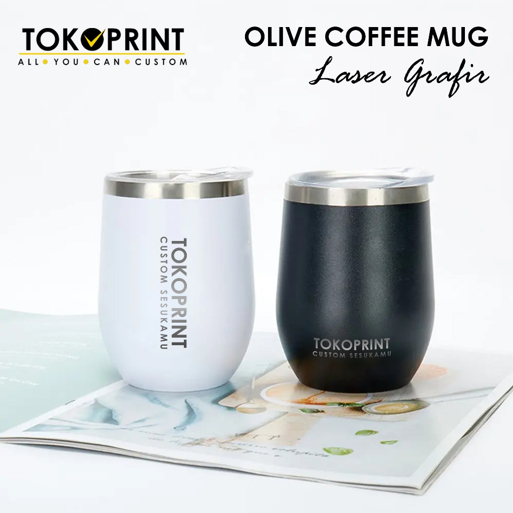Jual Custom Laser Grafir Mug Cangkir Kopi Olive 350ml Stainles Steel ...