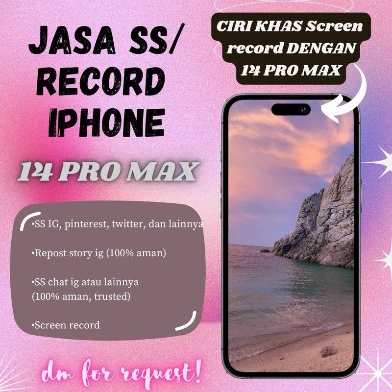Jual JASA SS DAN SCREEN RECORD IPHONE 14 PRO MAX (screenshot) (LEBIH BAIK TF SPAY) | Shopee ...