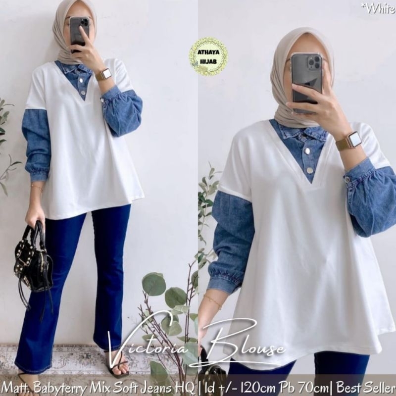 Jual Baju Blouse Wanita Kekinian Victoria Blouse By Athaya Hijab ...