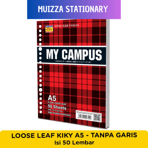 Jual KIKY Loose Leaf /Kertas File Putih Tanpa Garis Ukuran A5 50 Lembar ...