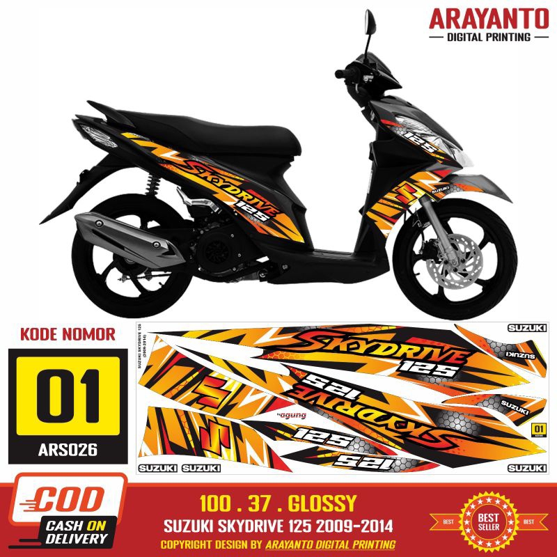 Jual Sticker Striping Suzuki Skydrive 125 2009-2014 QLA026 variasi ...