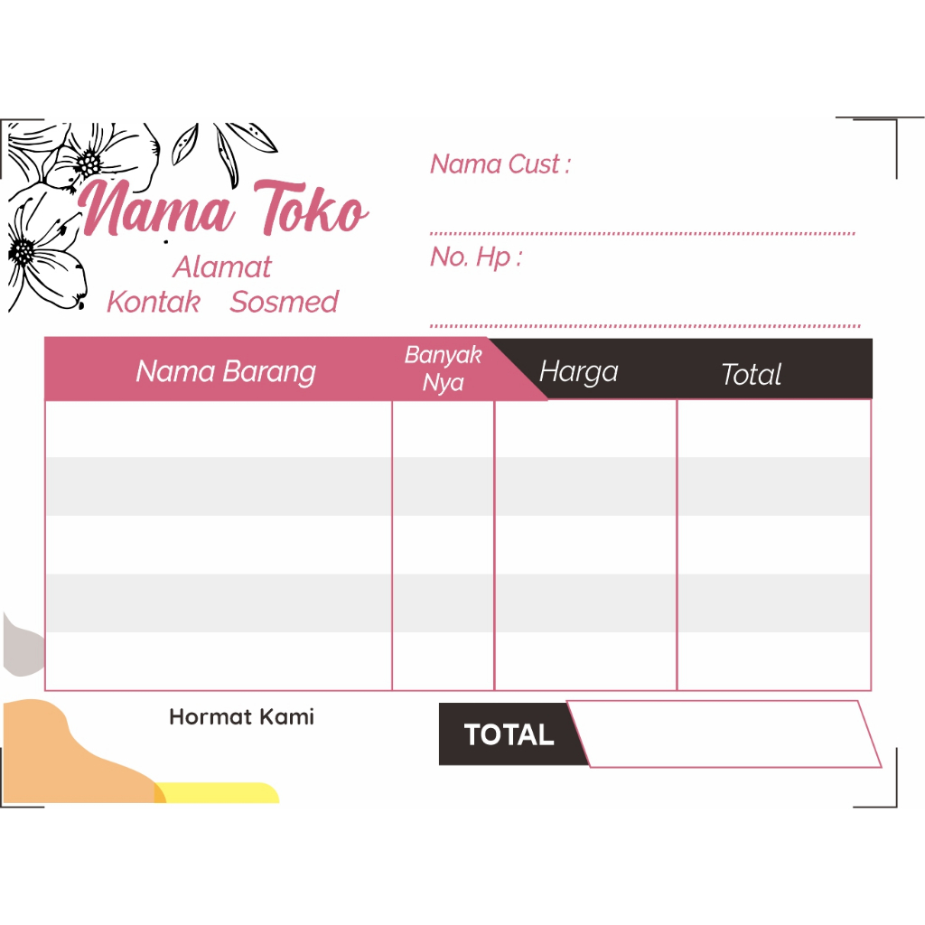 Jual Nota , Kuitansi,Kwitansi, Invoice Custom mini ukuran 1/8 f4 ( 8x8 ...