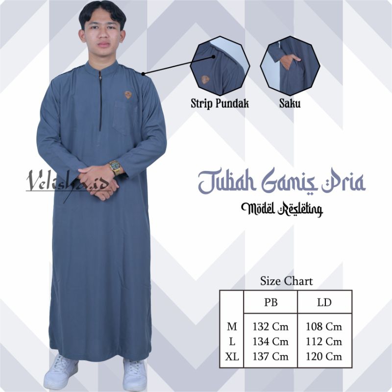 Jual Jubah Muslim Pria Remaja Dewasa Anak laki lak Lengan Panjang ...