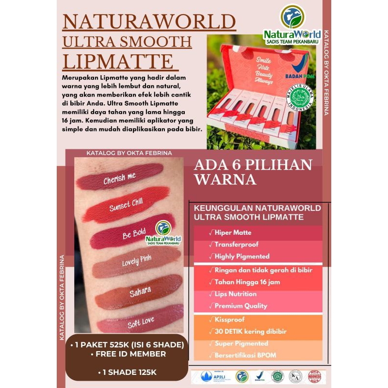 Jual Lipmatte Naturaworld Original 100% / Naturaworld Ultrastmooth ...